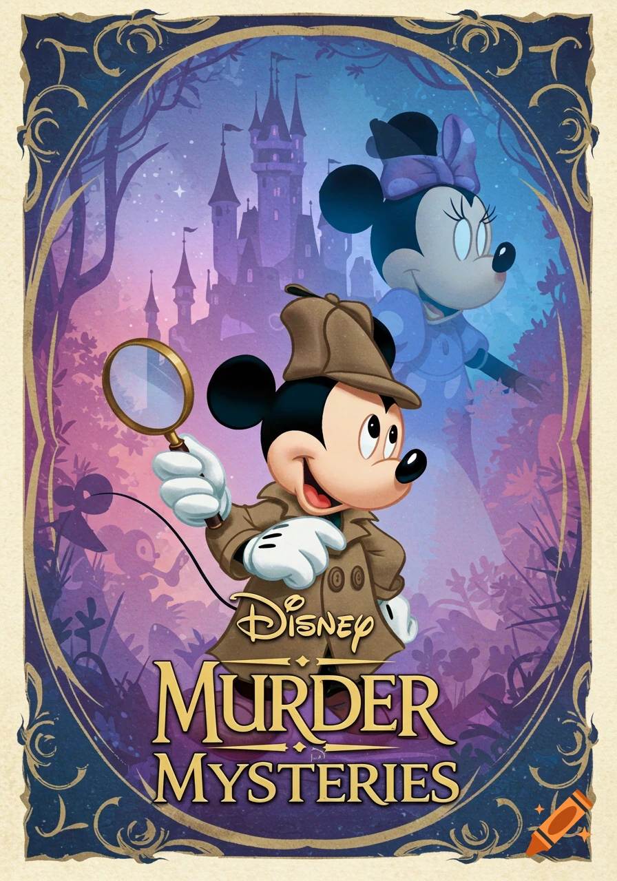 Mickey Mouse as a detective with Minnie Mouse in a poster for 'Disney ...