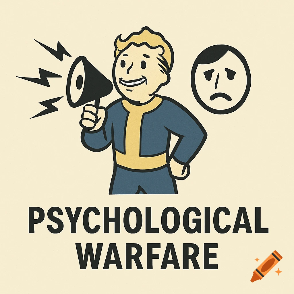 Vault Boy from Fallout holding a megaphone, with a sad face icon and ...