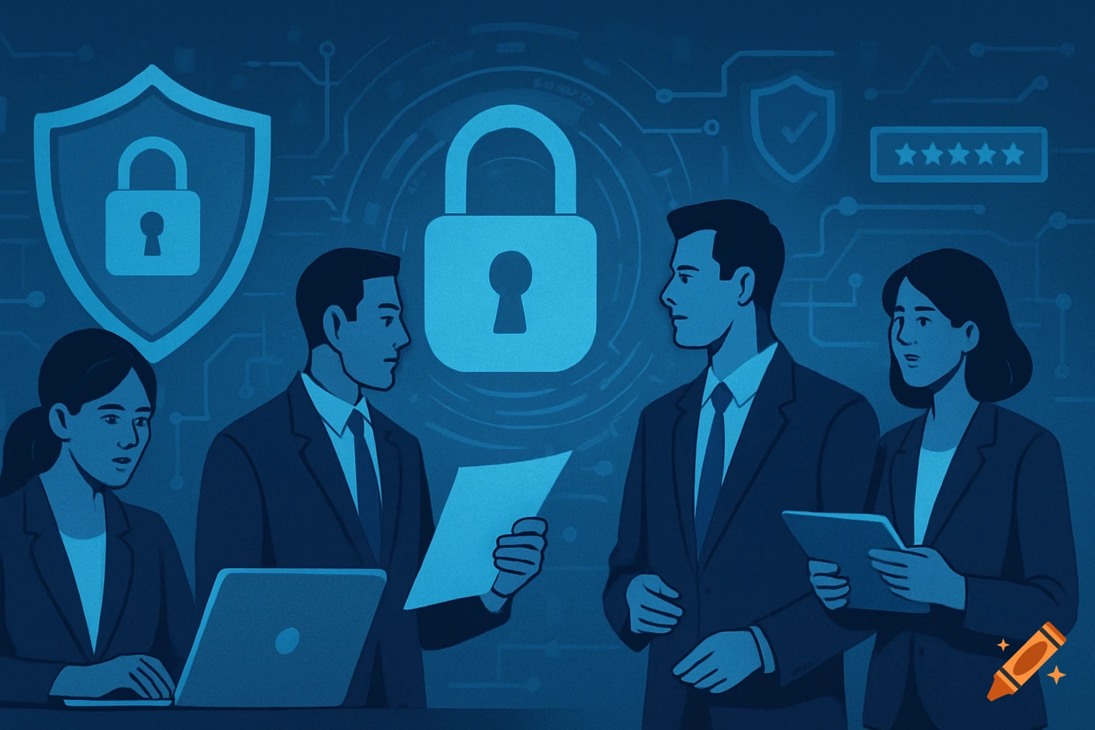 Cybersecurity images created on Craiyon