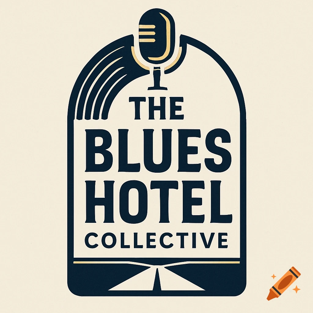 Logo for The Blues Hotel Collective featuring a vintage microphone ...