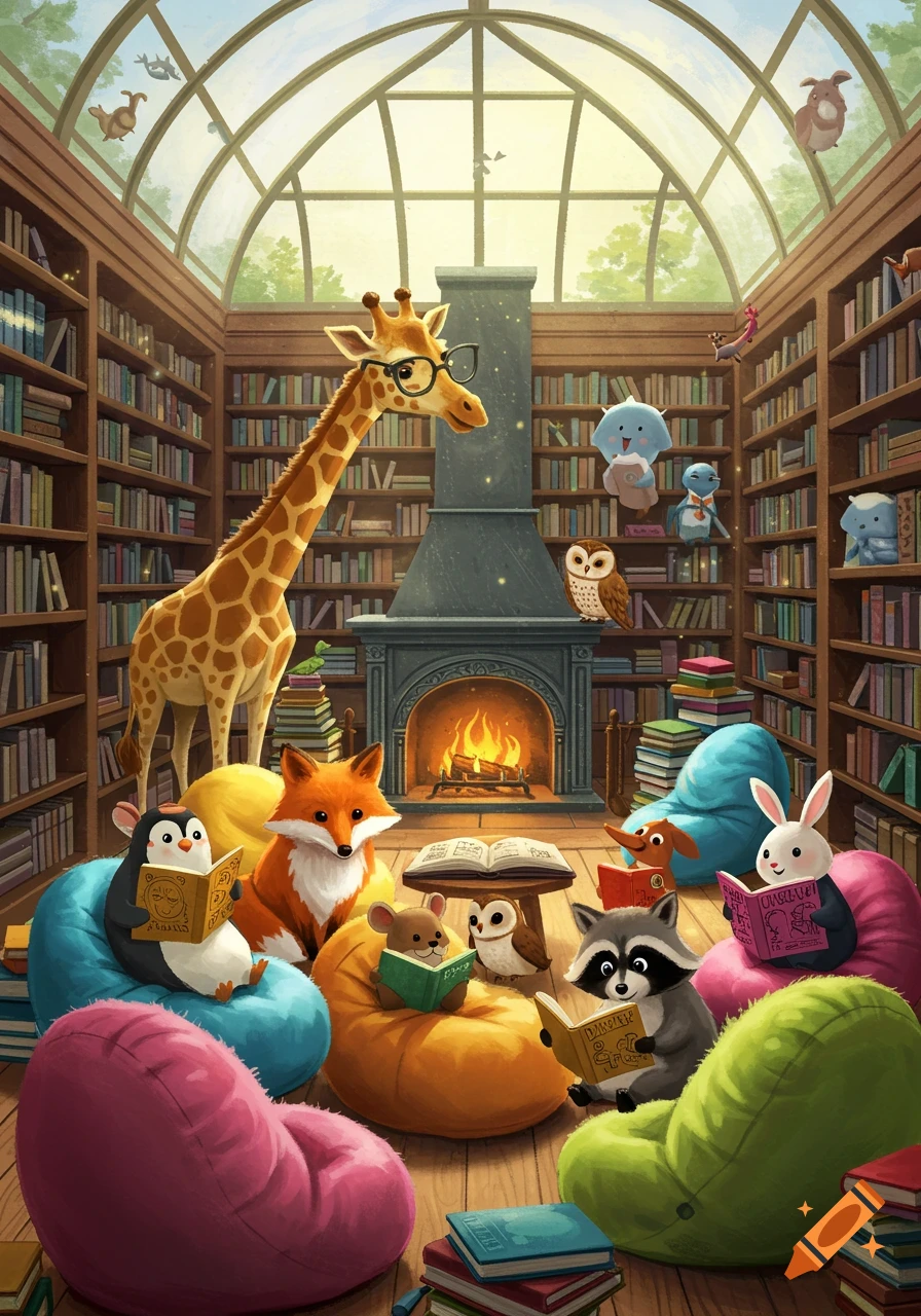 Cartoon image of cute stuffed animals playing Monopoly and other board ...