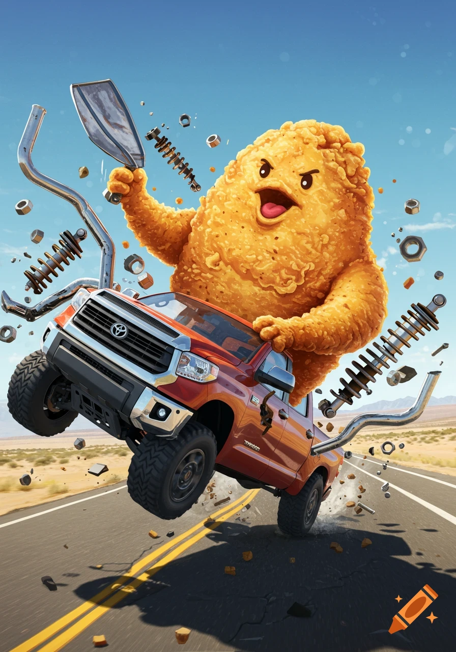 Wolverwine+monster+truck+cartoon created on Craiyon