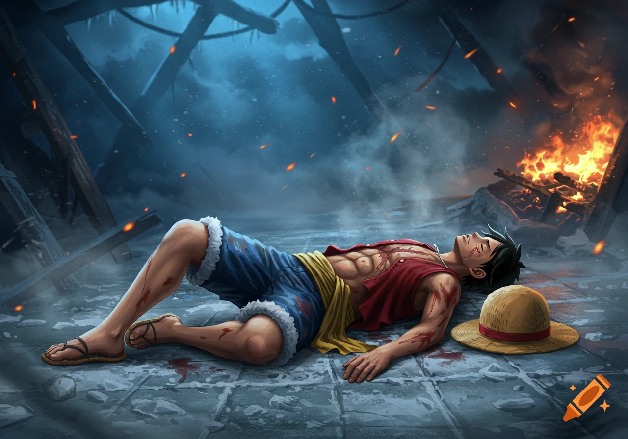 Anime style illustration of Monkey D. Luffy and Ace fighting ...