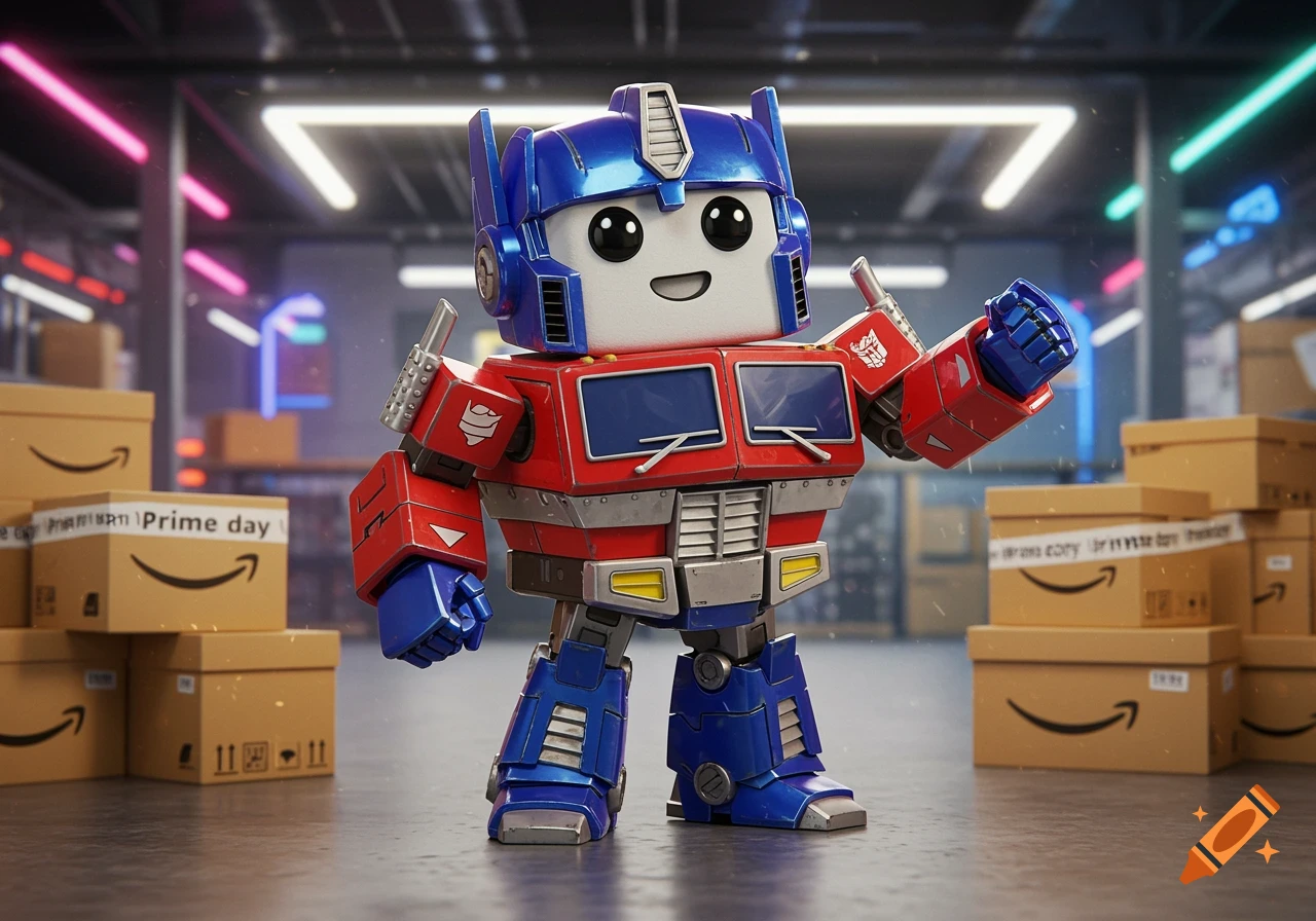 Doraemon smiles with arms outstretched in a futuristic corridor ...