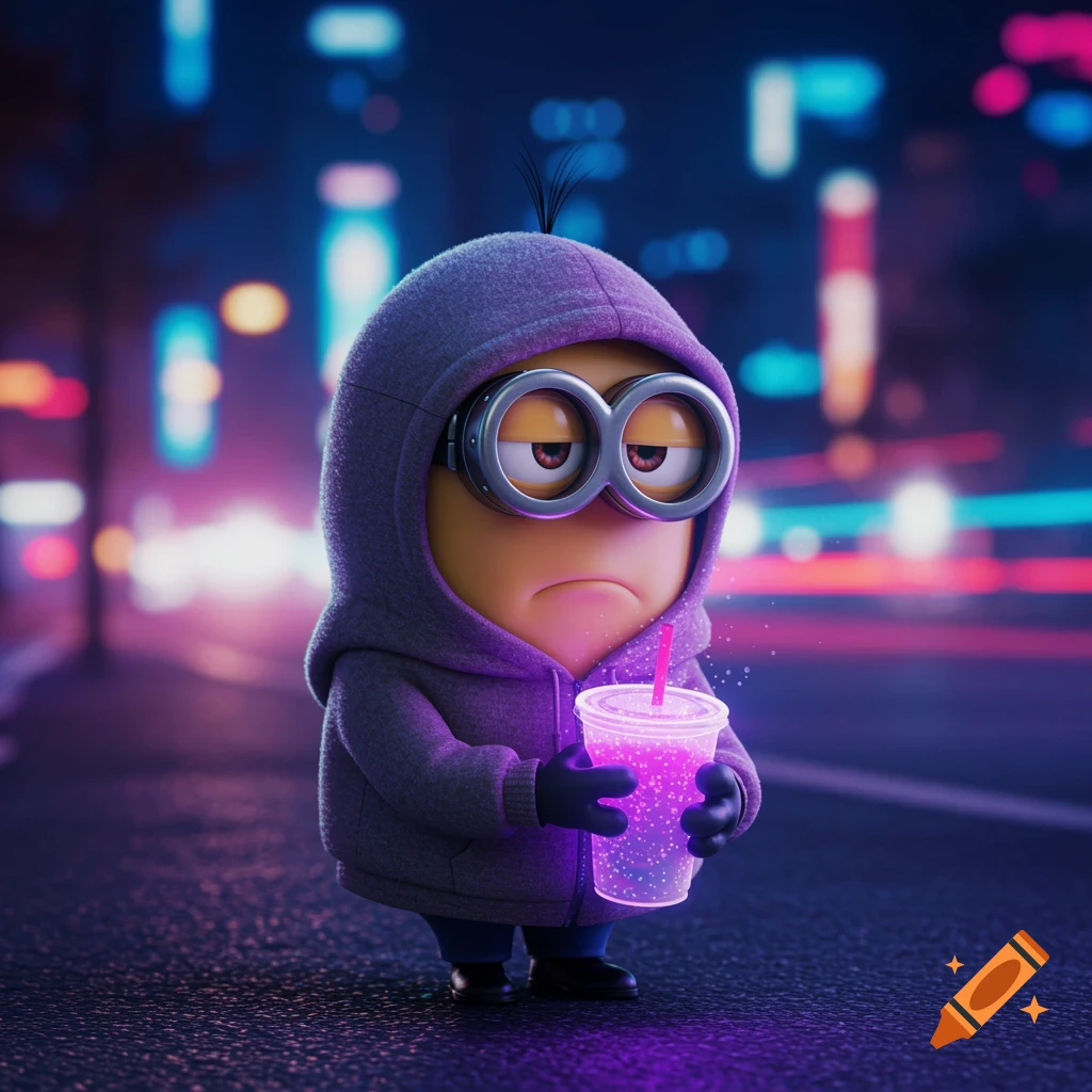 Depiction of a Sad Minion in a Dim Alleyway created on Craiyon