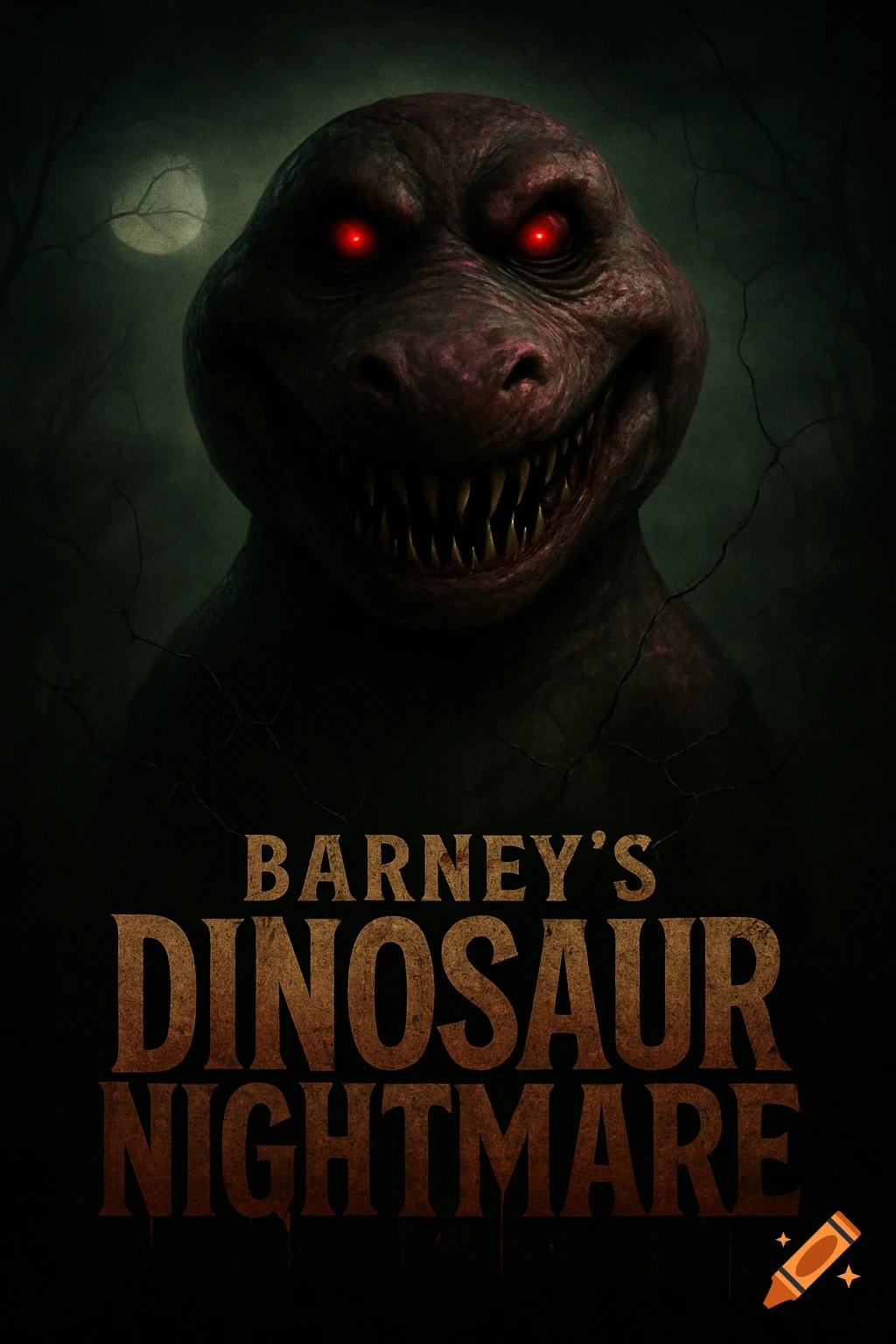 A group of angry, glowing-eyed turtle monsters in a dark, stormy ...