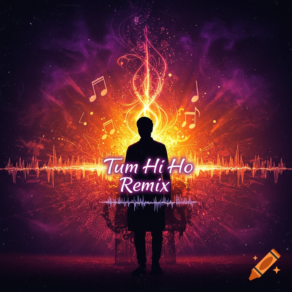 A dark silhouette of a person stands in a vibrant abstract explosion of ...