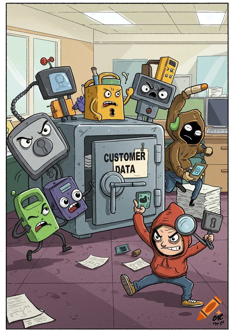 Cybersecurity images created on Craiyon