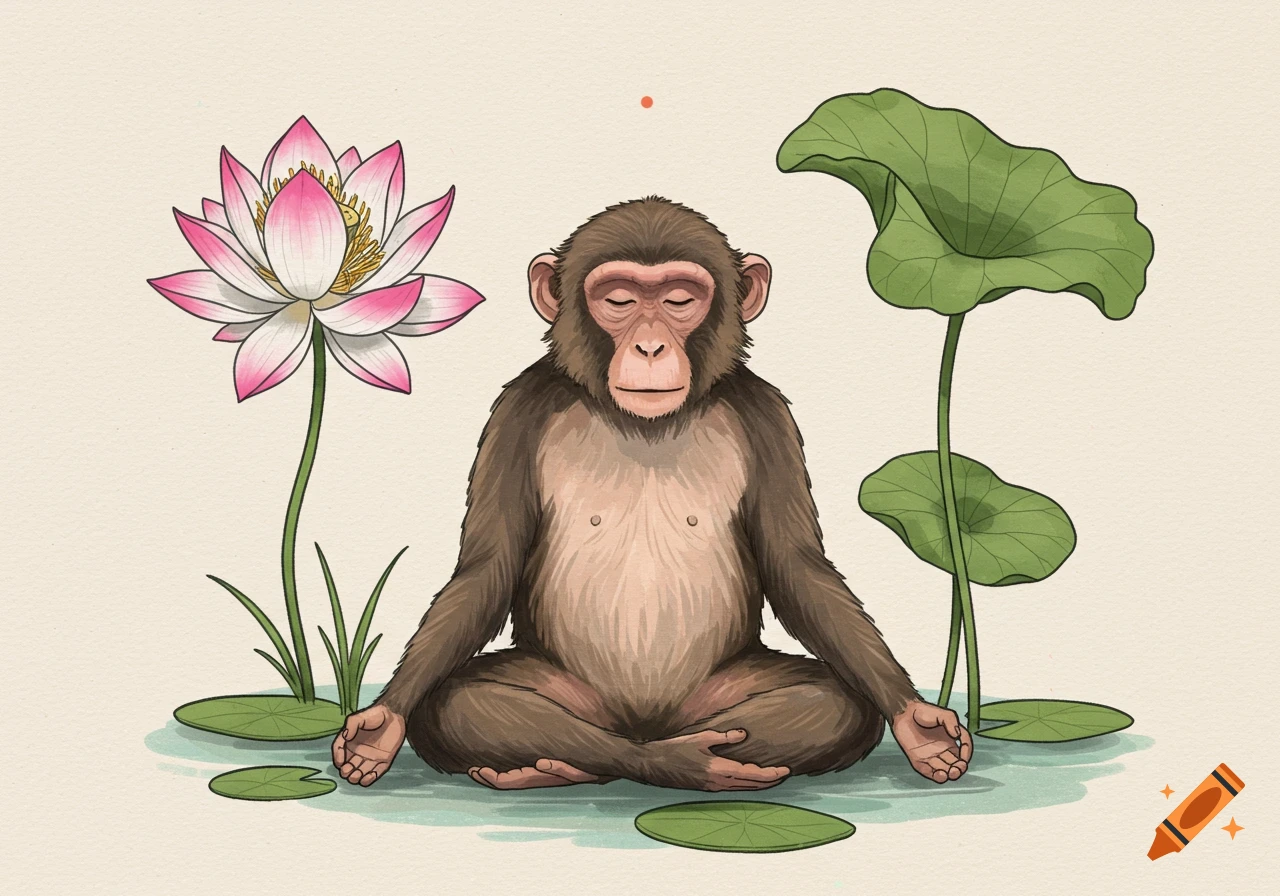 An illustration of a proboscis monkey watching a basketball game on a ...