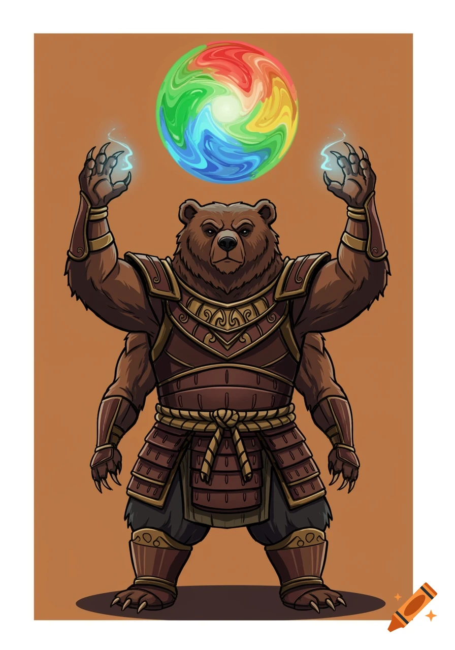 Dnd Barbarian Bear Pelt created on Craiyon