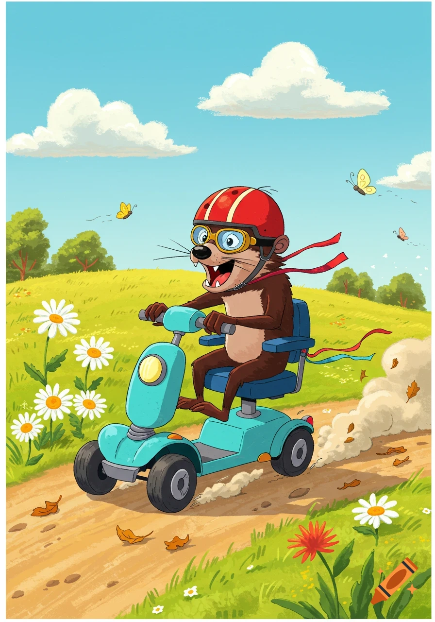 Cute children's illustration of a father fox and young fox riding ...