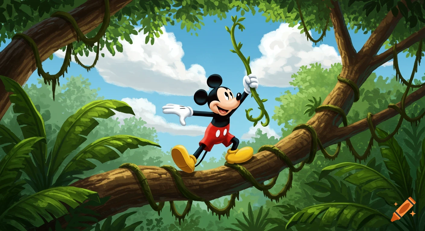 Photorealistic Mickey Mouse stands against a mugshot height chart ...