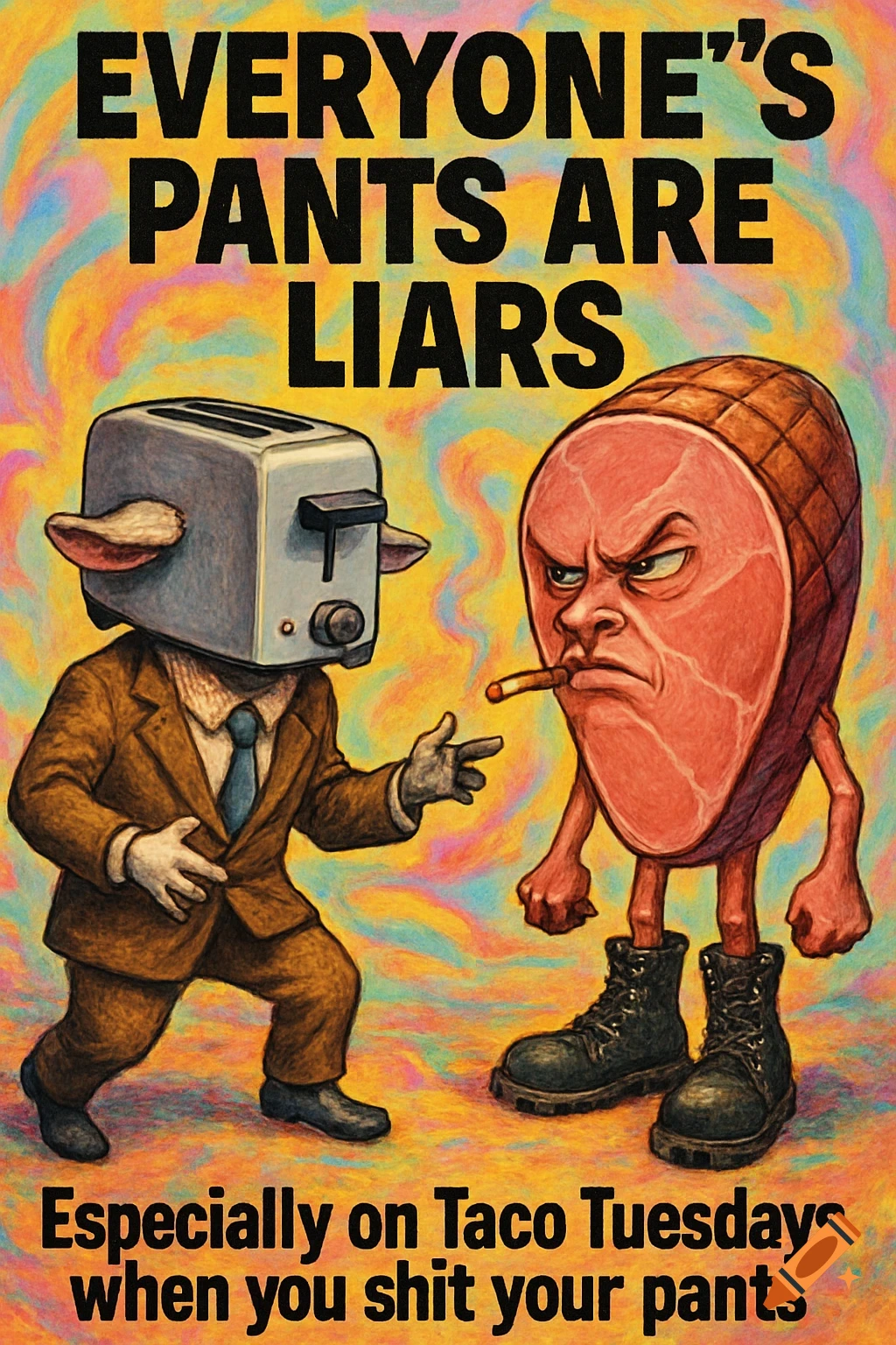 An Illustrative Image of a Distressed Man With a Beard, Wearing an ...