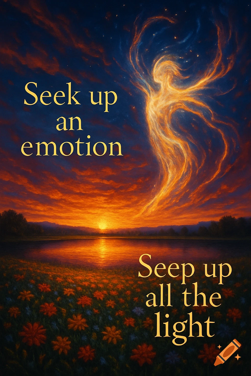 A magical three-tiered fountain glows under a full moon at night, with ...