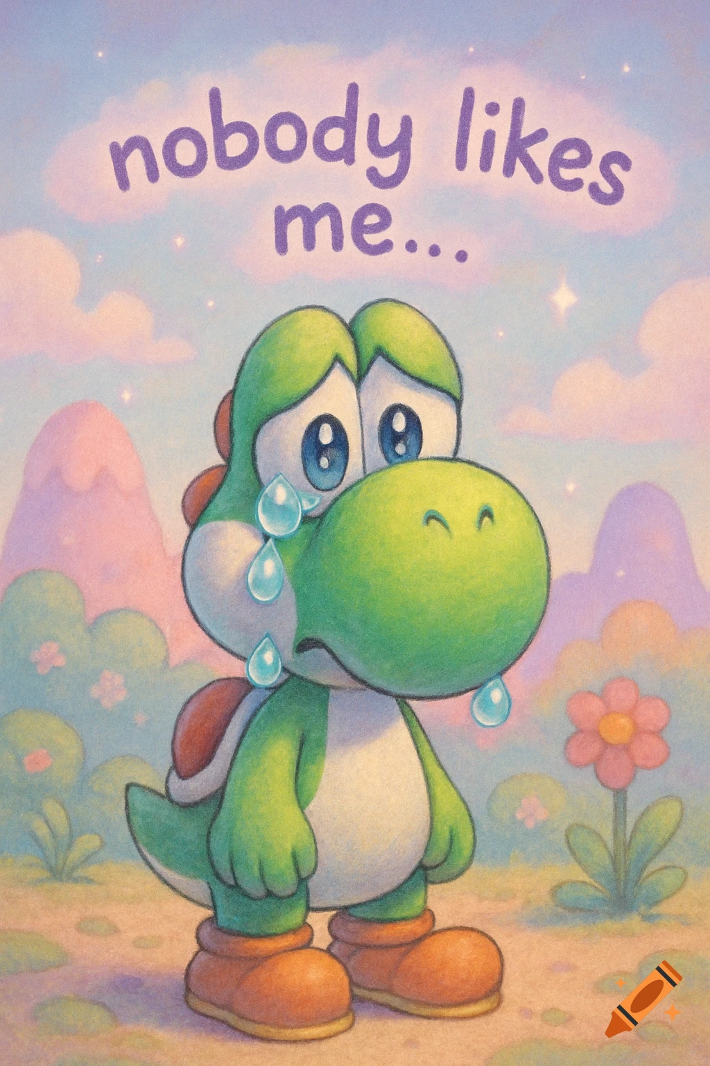 Perry the Platypus and Yoshi stand in a sunny backyard under the text ...