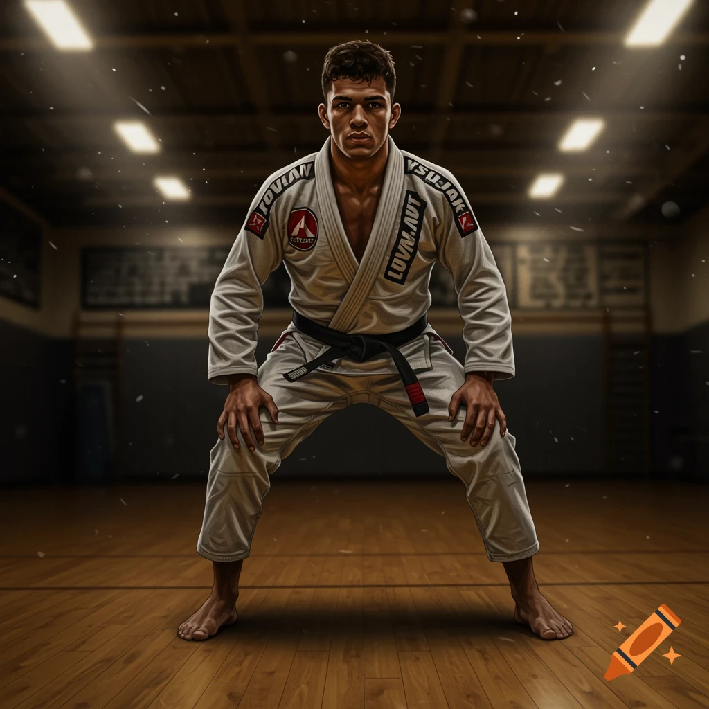 An illustration of a muscular female MMA fighter in a victory pose ...