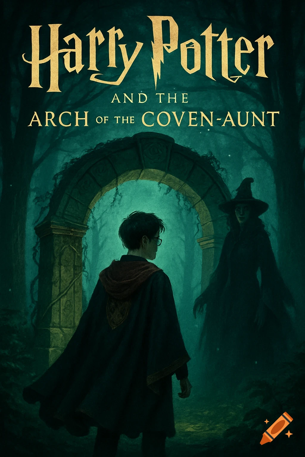 Whimsical cartoon book cover featuring a boy wizard and a girl witch ...