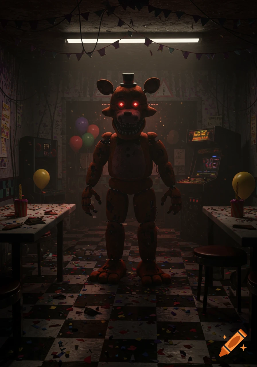 Fnaf+posters+pixel created on Craiyon