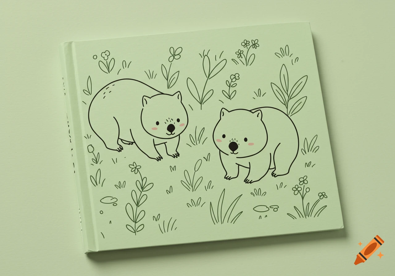 A light green children's book cover with a simple line drawing of two ...