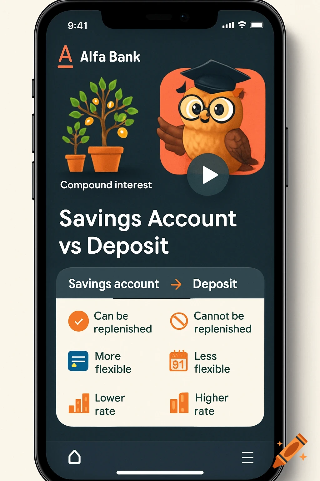 A mobile app interface displaying an audio newsletter home screen with ...