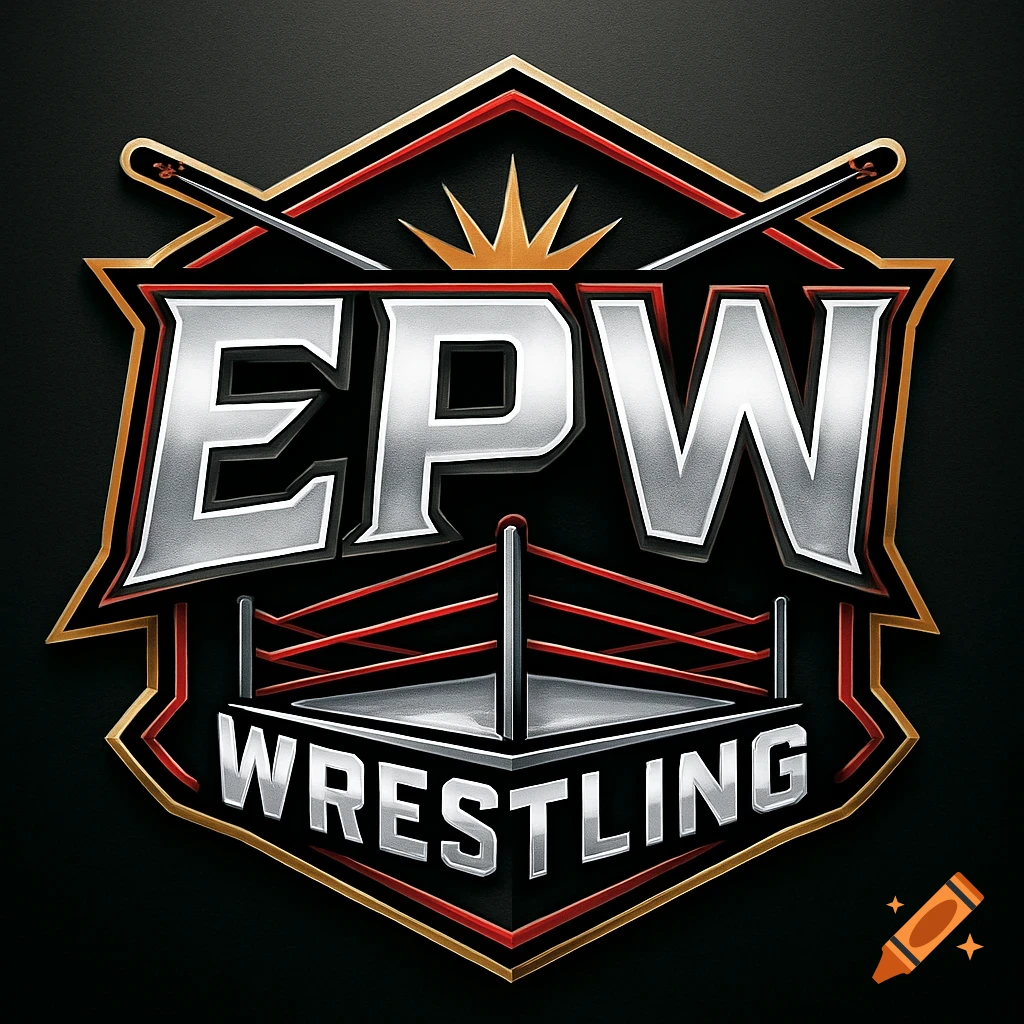 3D metallic logo for EPW Wrestling featuring a wrestling ring and crown ...