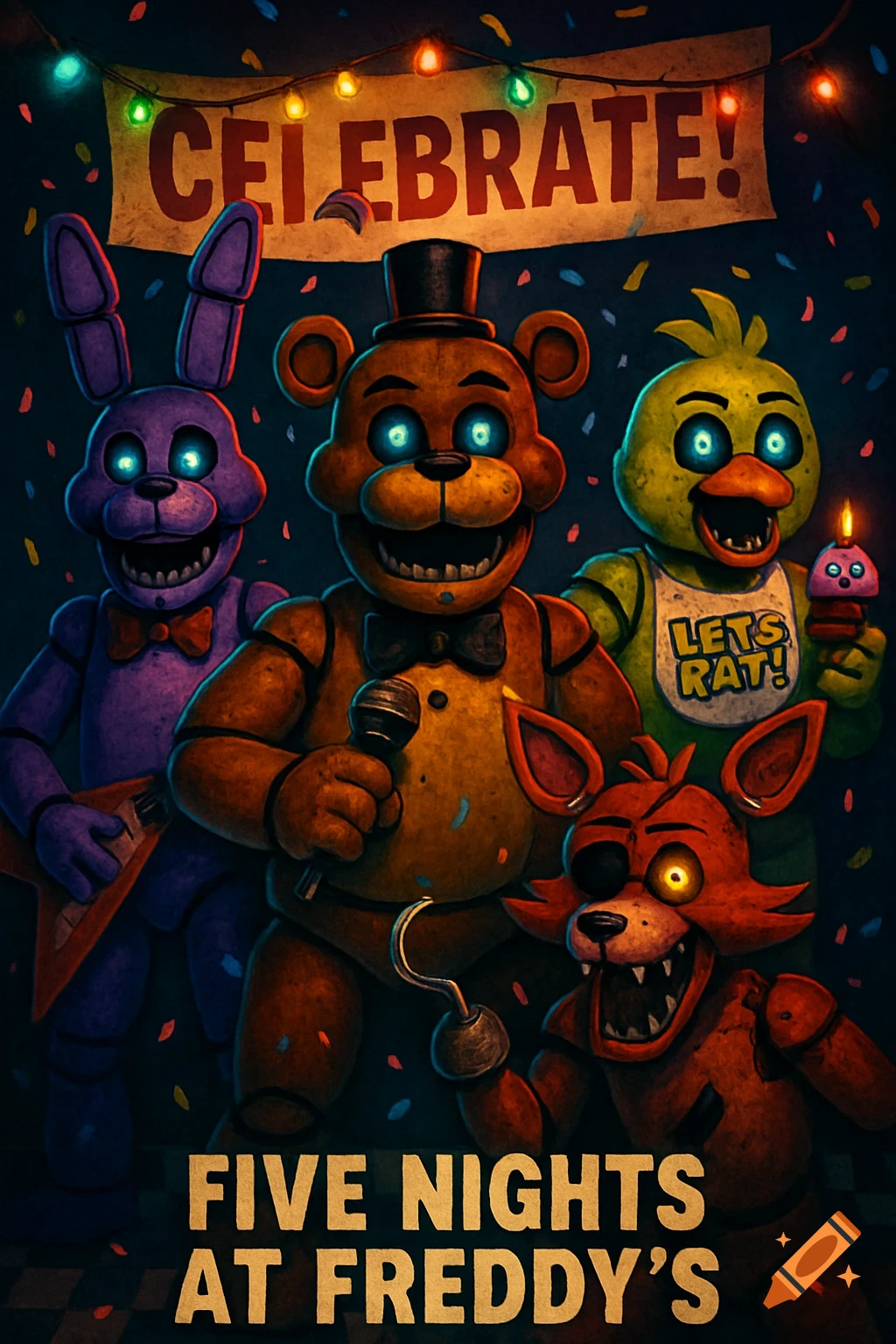 Fnaf+freedy+goofy created on Craiyon