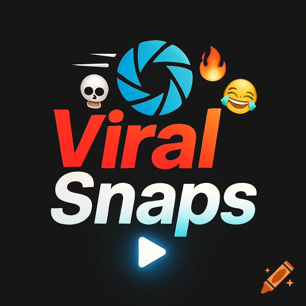 Logo for 'Viral Snaps' channel with red and white text, camera shutter ...