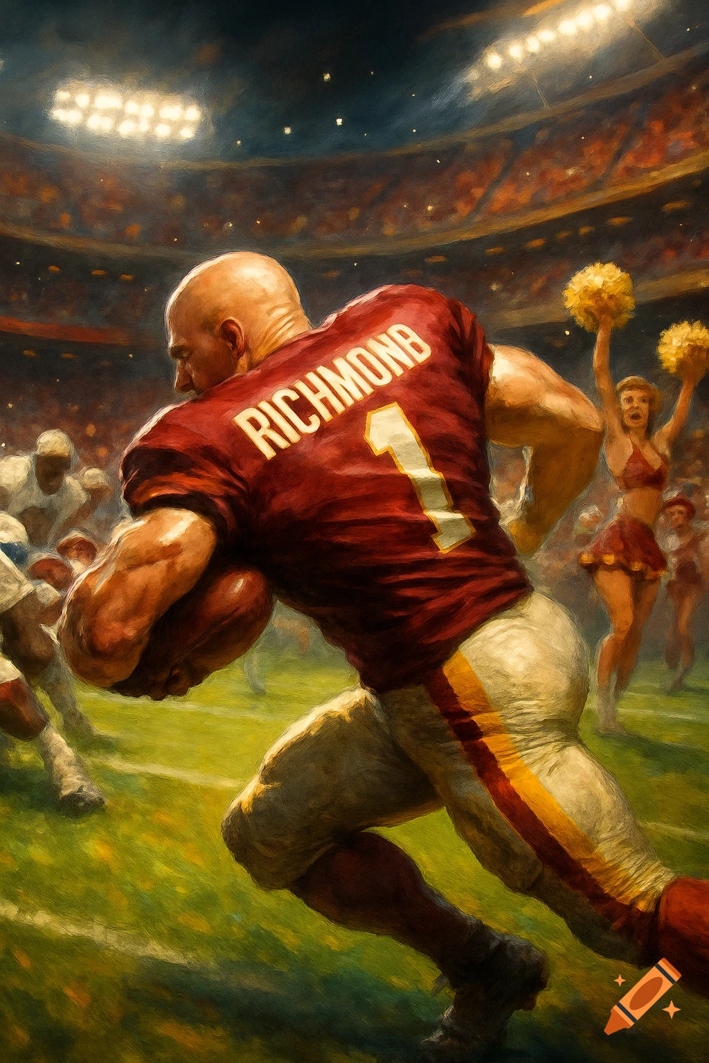 Buzz Lightyear in an Atlanta Falcons football uniform running on a ...