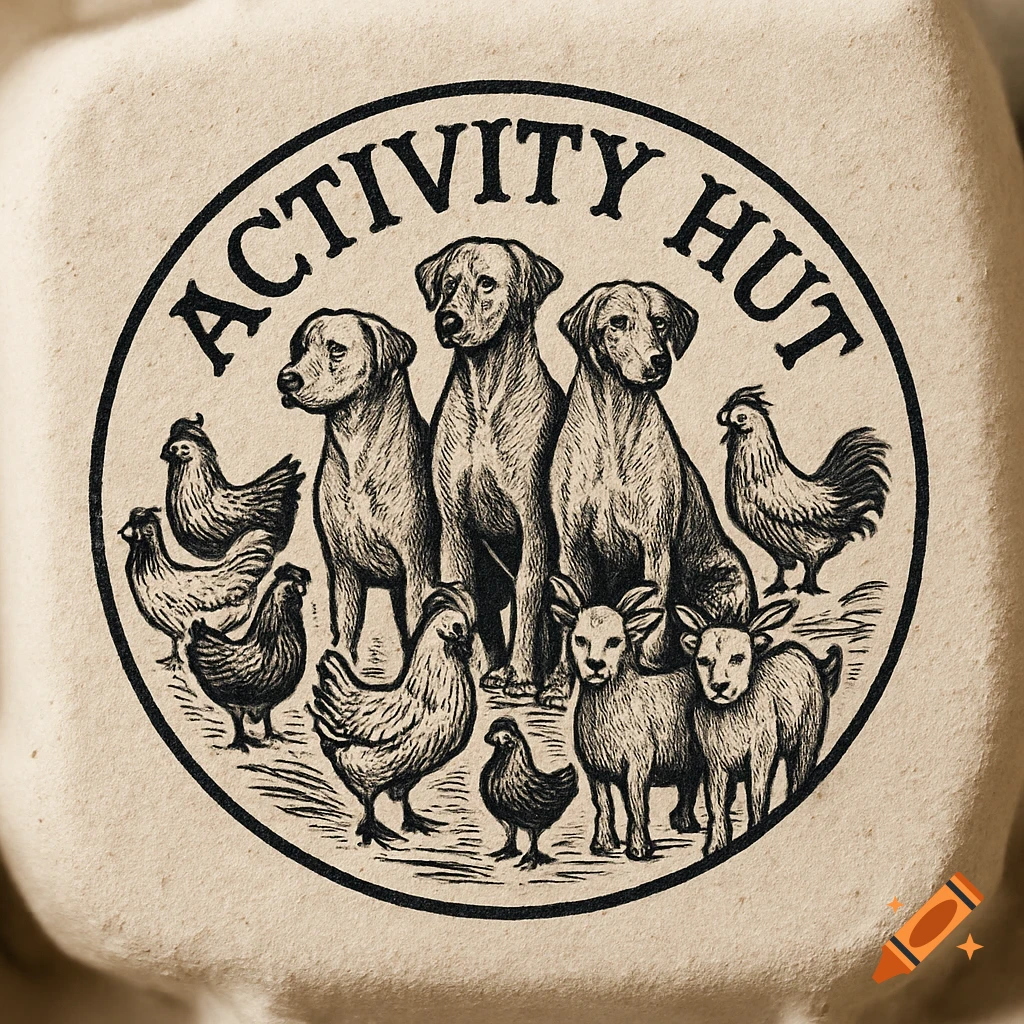 A rustic-style logo features a bird, bee, and butterfly flying over ...