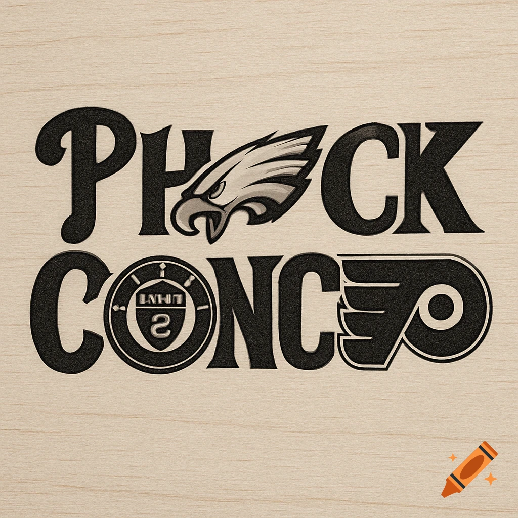 Black laser-engraved design on wood stating 'PHUCK CANCER' with ...