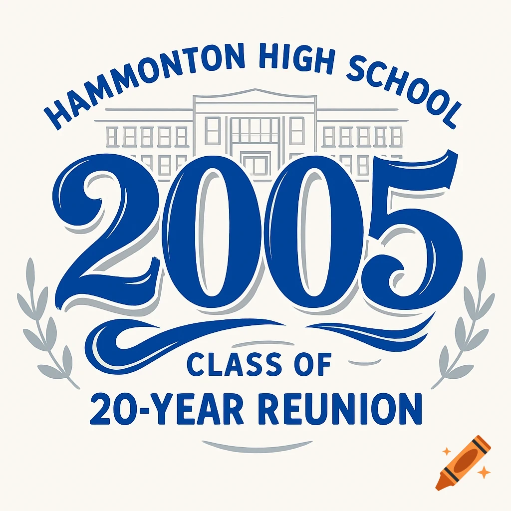 Blue and grey logo for Hammonton High School Class of 2005 20-Year ...