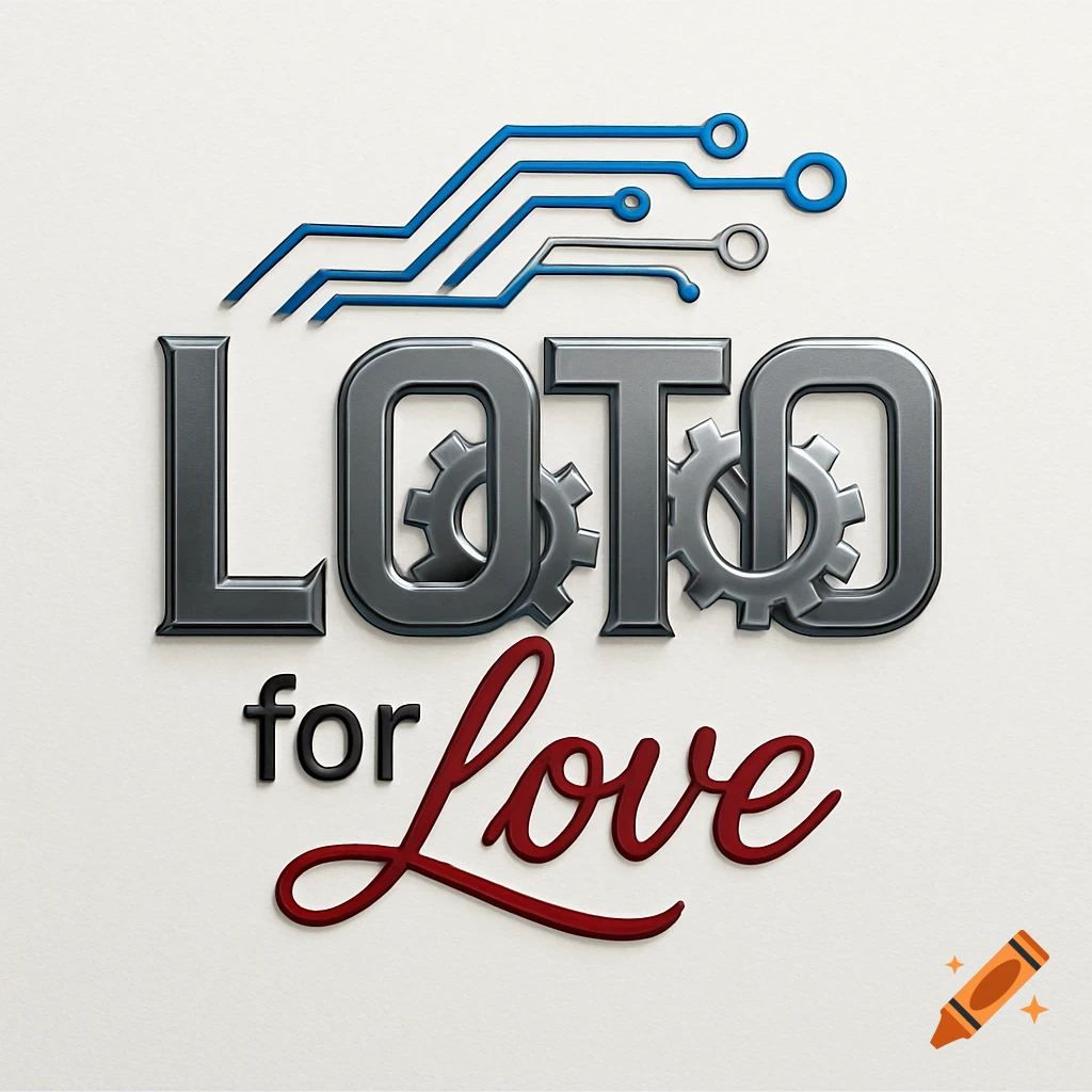 A logo with 3D metallic text 'LOTO' featuring gears as O's, 'for' in ...