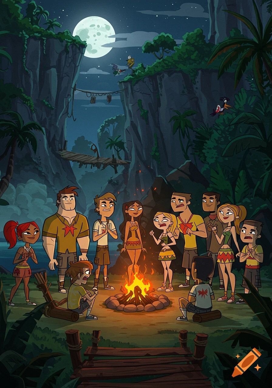 A cartoon character, Heather from Total Drama Island, walks confidently ...