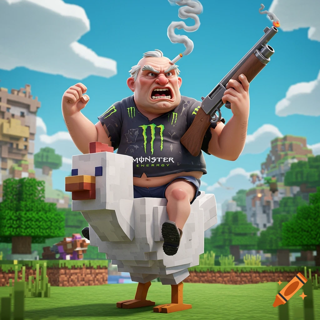 A massive T-Rex stands amid fiery explosions behind a military tank, a red Corvette, and a ...