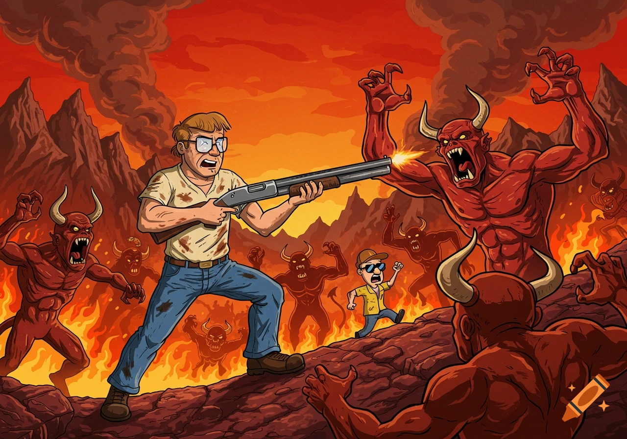 A happy Black child in a rocket-powered wheelchair flies above an ...