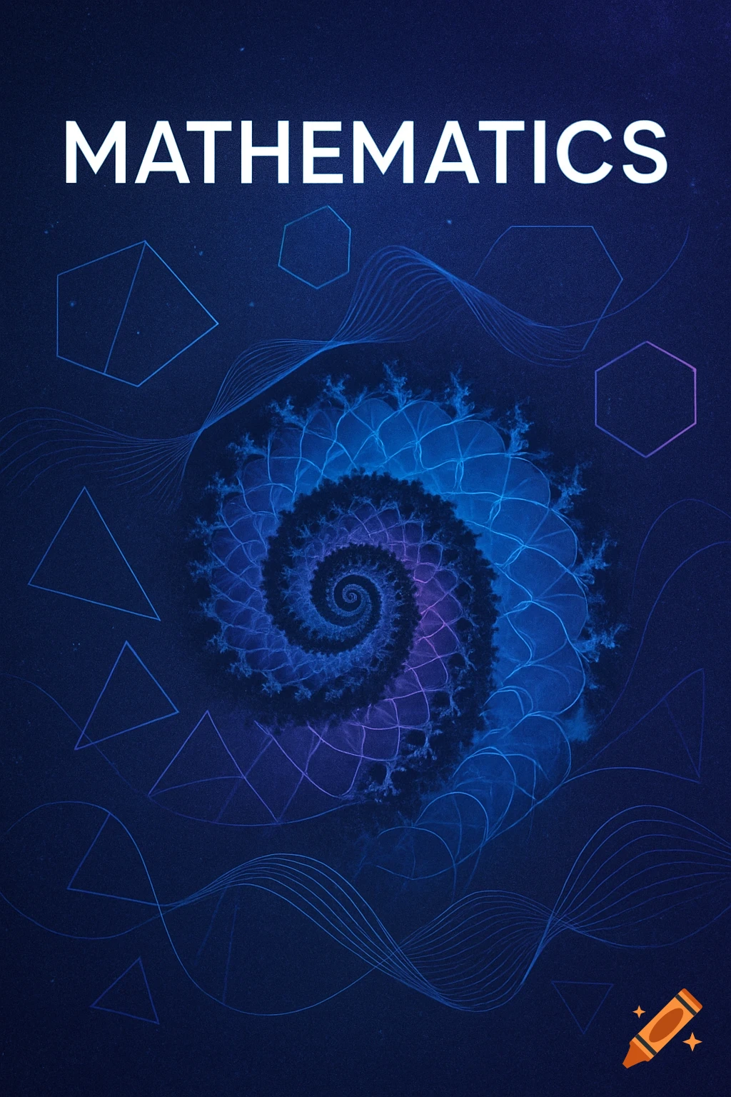 A vintage-style dark teal mathematics book cover with an ornate spiral ...