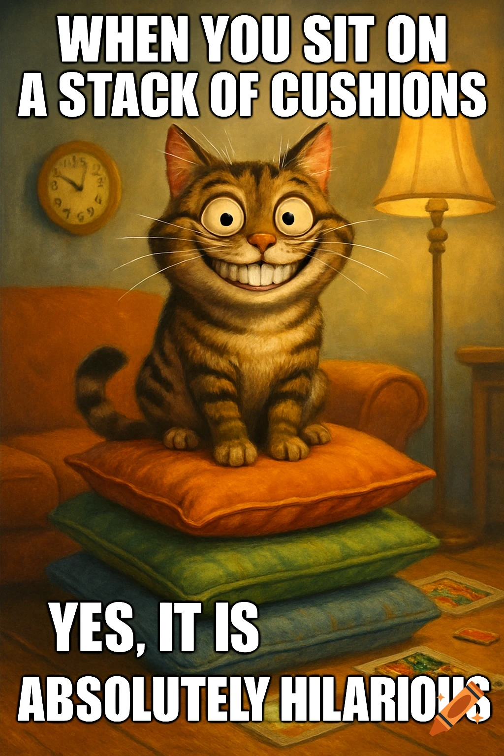 A cartoon meme depicts a man smoking at a laptop, interacting with a ...