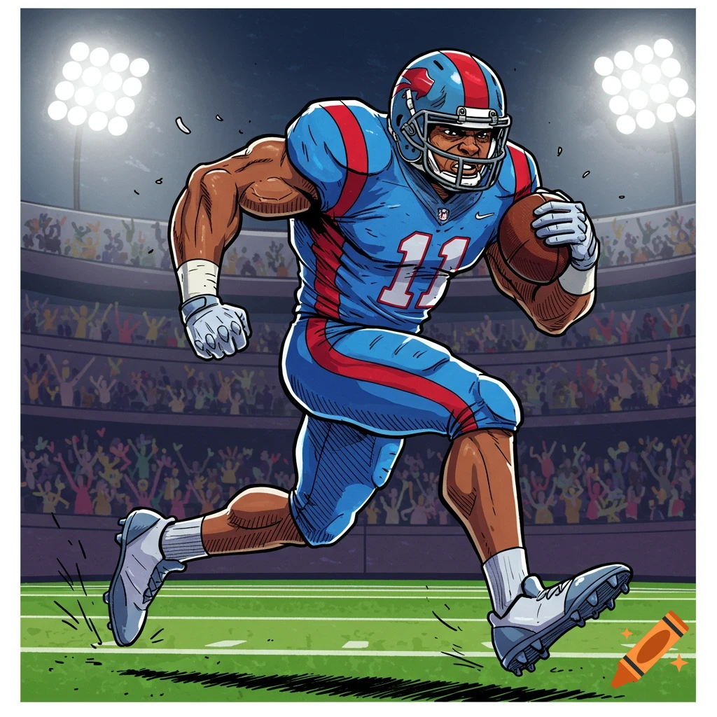 Buff Football Player Drawing Personalised Football Player Portraits
