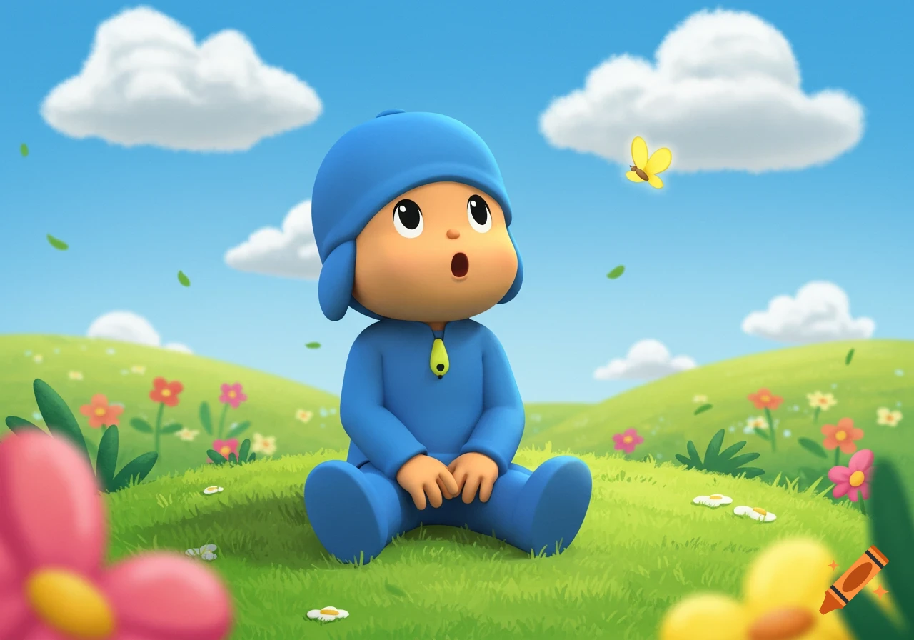 Cartoon+with+blue+character created on Craiyon