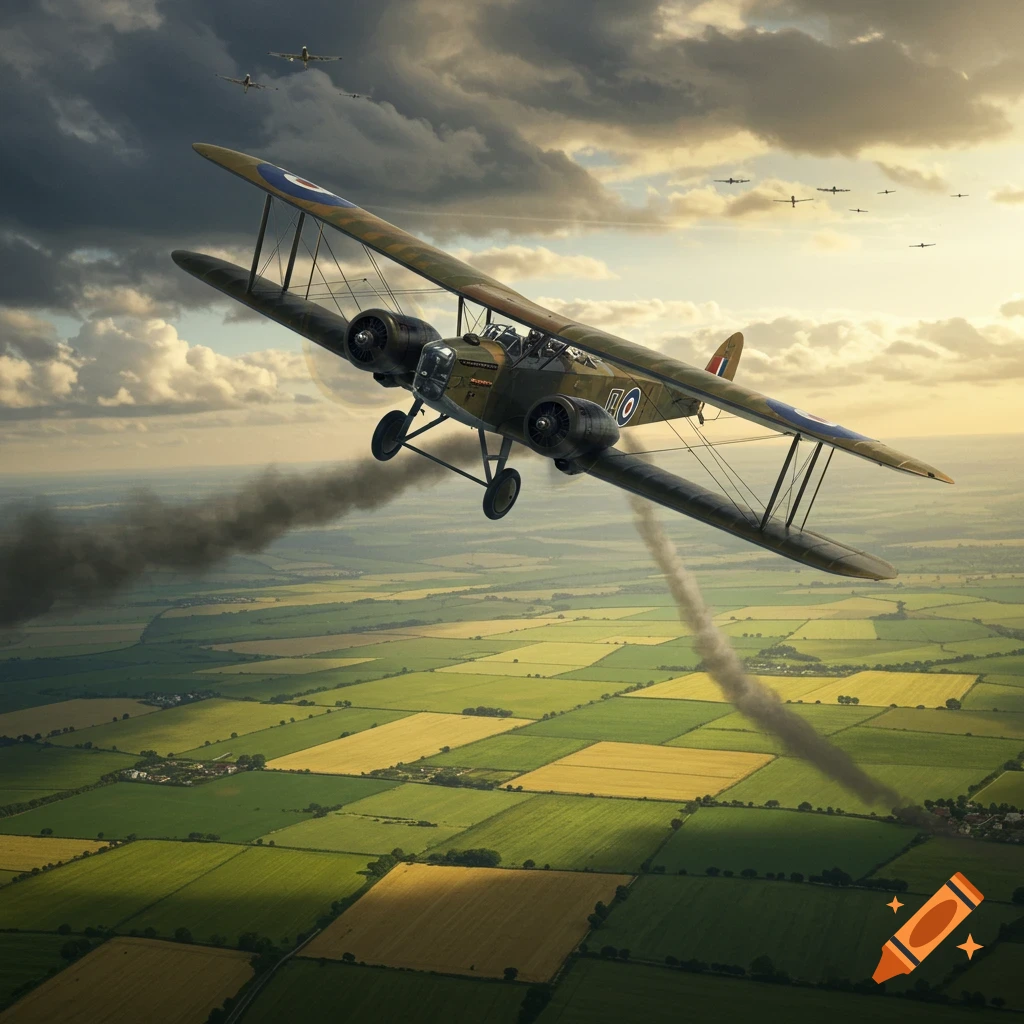 A smiling, goggle-wearing cartoon character in a green scarf pilots a ...