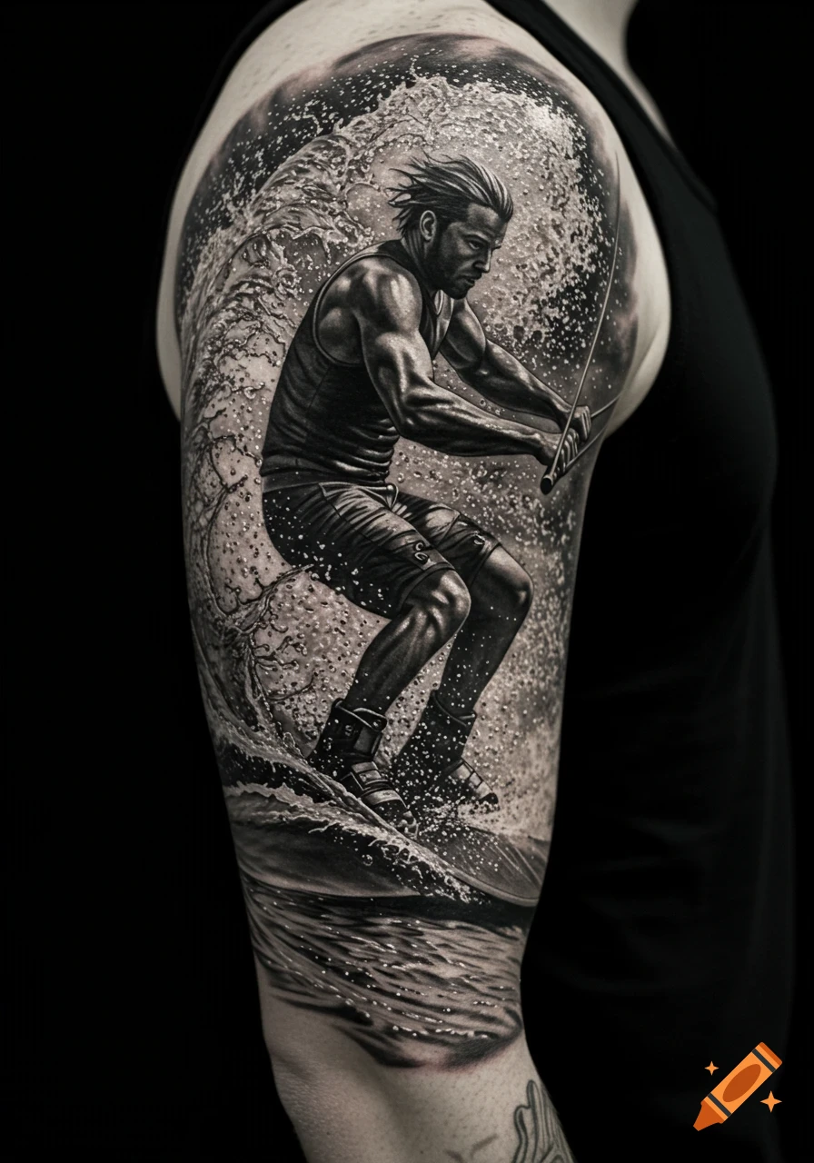 Realistic black and grey bagpipe tattoo on an arm, showcasing intricate ...
