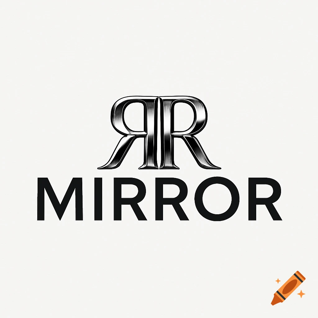A minimalist black and white logo featuring two stylized, metallic ...