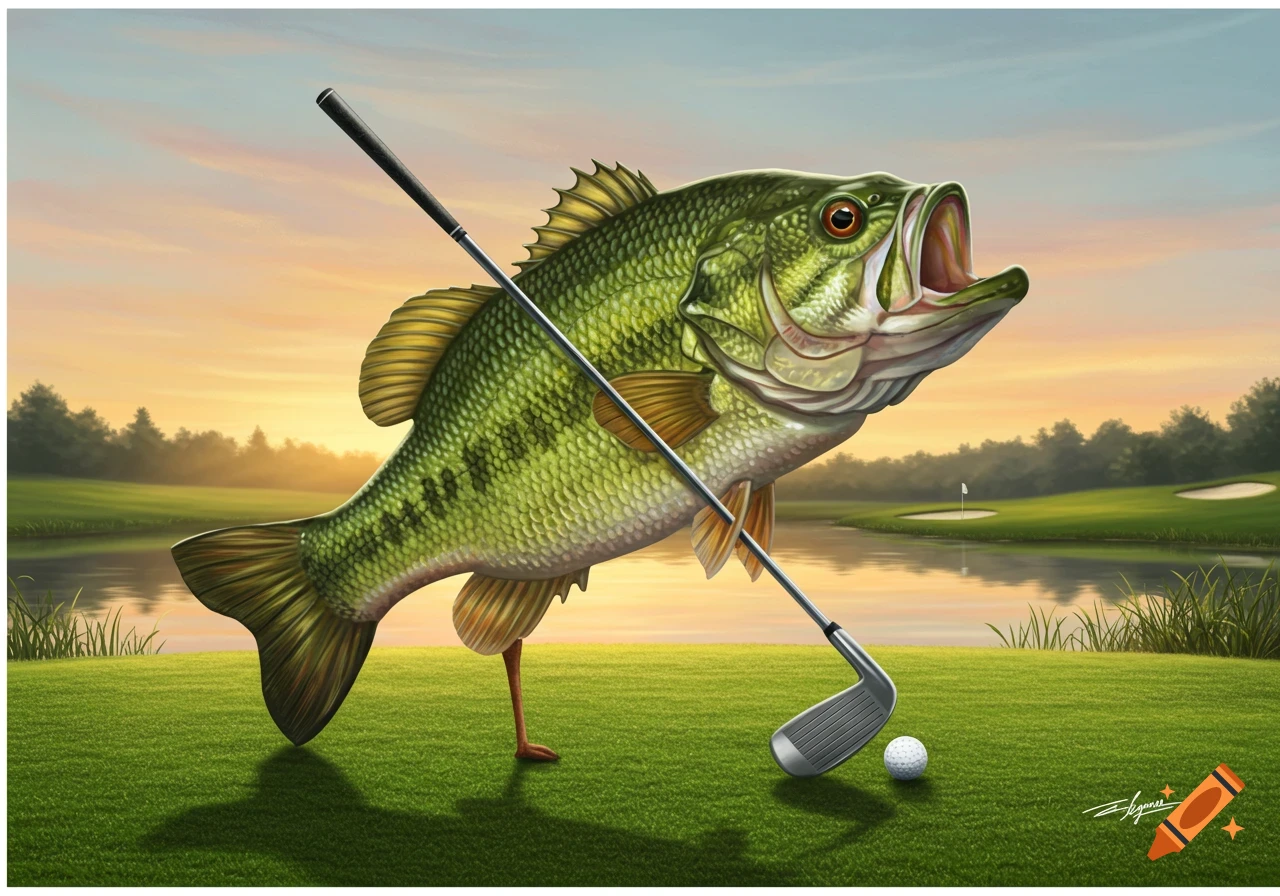 An angry largemouth bass underwater about to bite a fishing lure. The ...