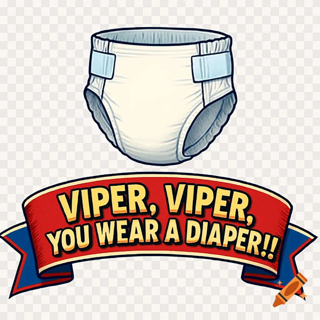 An illustration of a white diaper with blue tabs, positioned above a ...