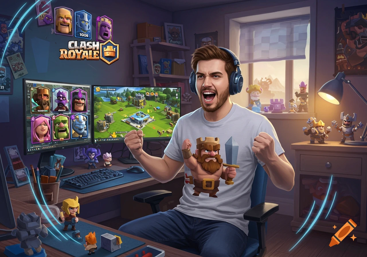 Clash+royale+sad+king+emote created on Craiyon