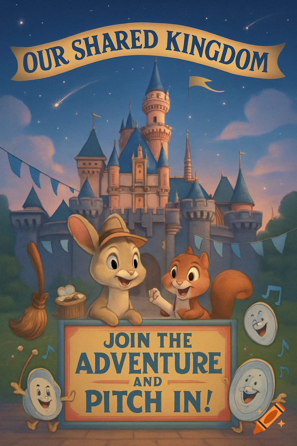 Illustration logo for 'Little Land of Fun' theme park, featuring a ...