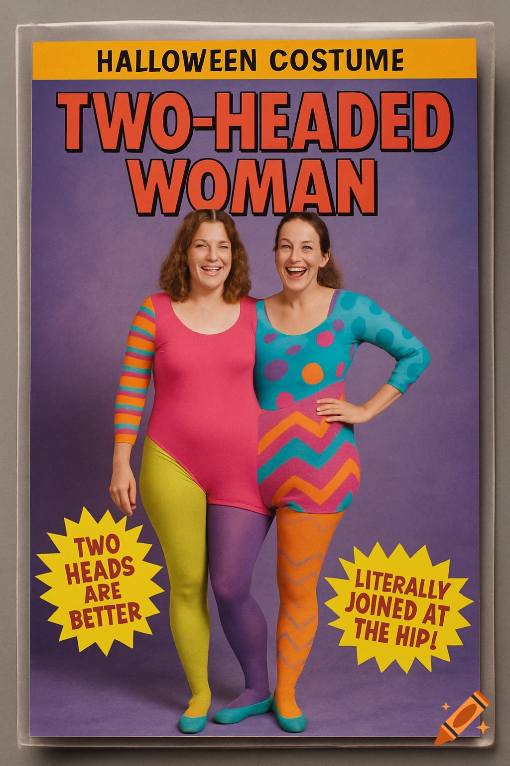 A retro-style Halloween costume package for a "Two-Headed Woman ...