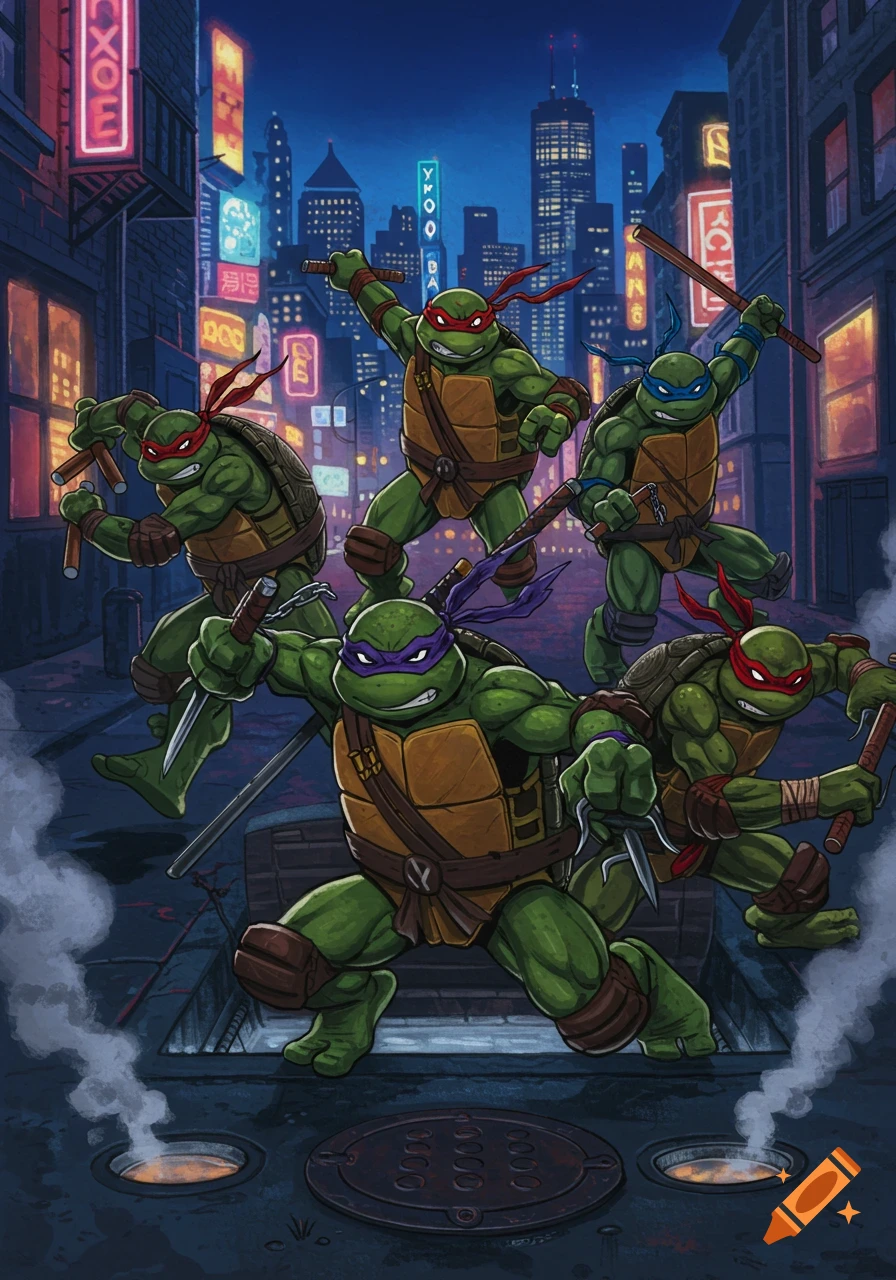 Donatello from TMNT tap dancing in a tuxedo with a cane on a stage ...