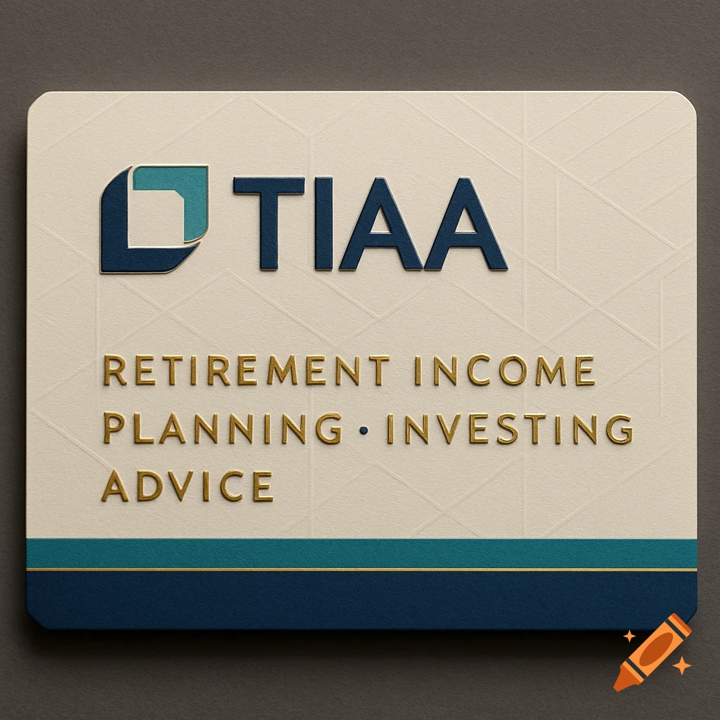 A cream-colored TIAA business card with the logo and text: Retirement ...