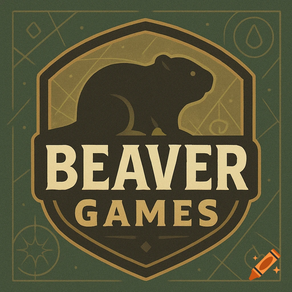A stylized logo featuring a black beaver silhouette above the text ...